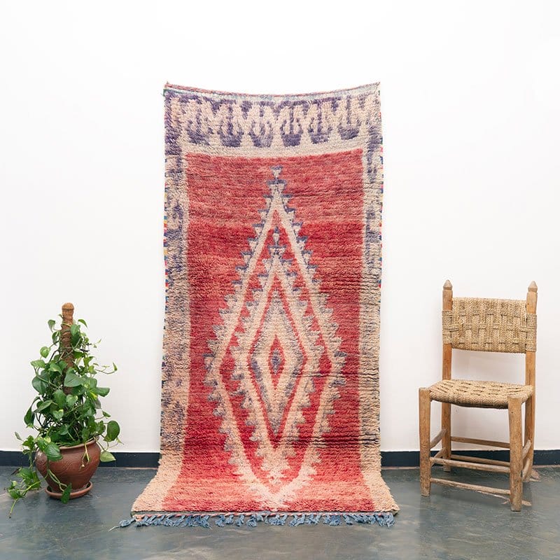 4x8 Moroccan Vintage Pink Area Rug - ASALALIVING